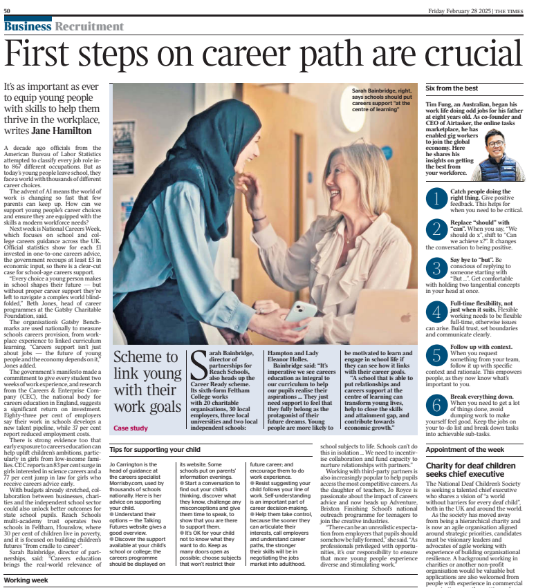 Putting Careers Support at the centre of pupils learning - Reach Schools